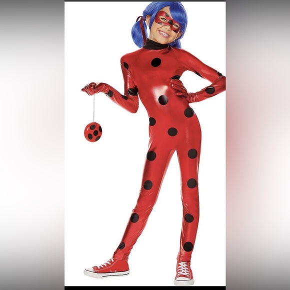 Costumes | Ladybug Child Girls Costume Jumpsuit Gloves Mask New ...